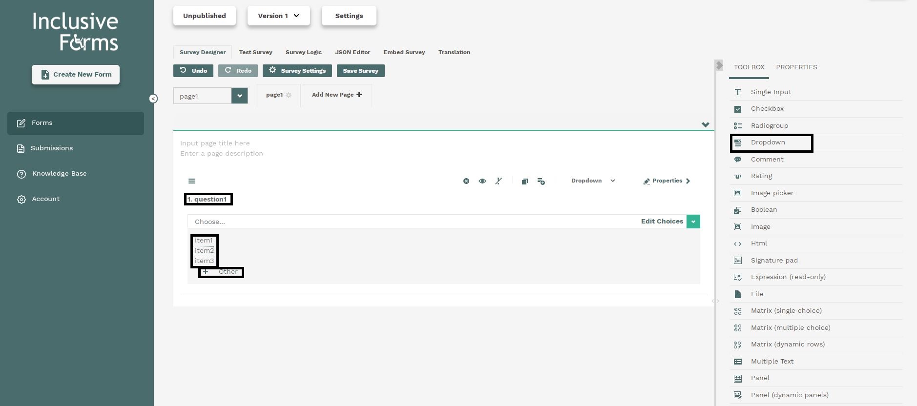 Dropdown – Inclusive Forms