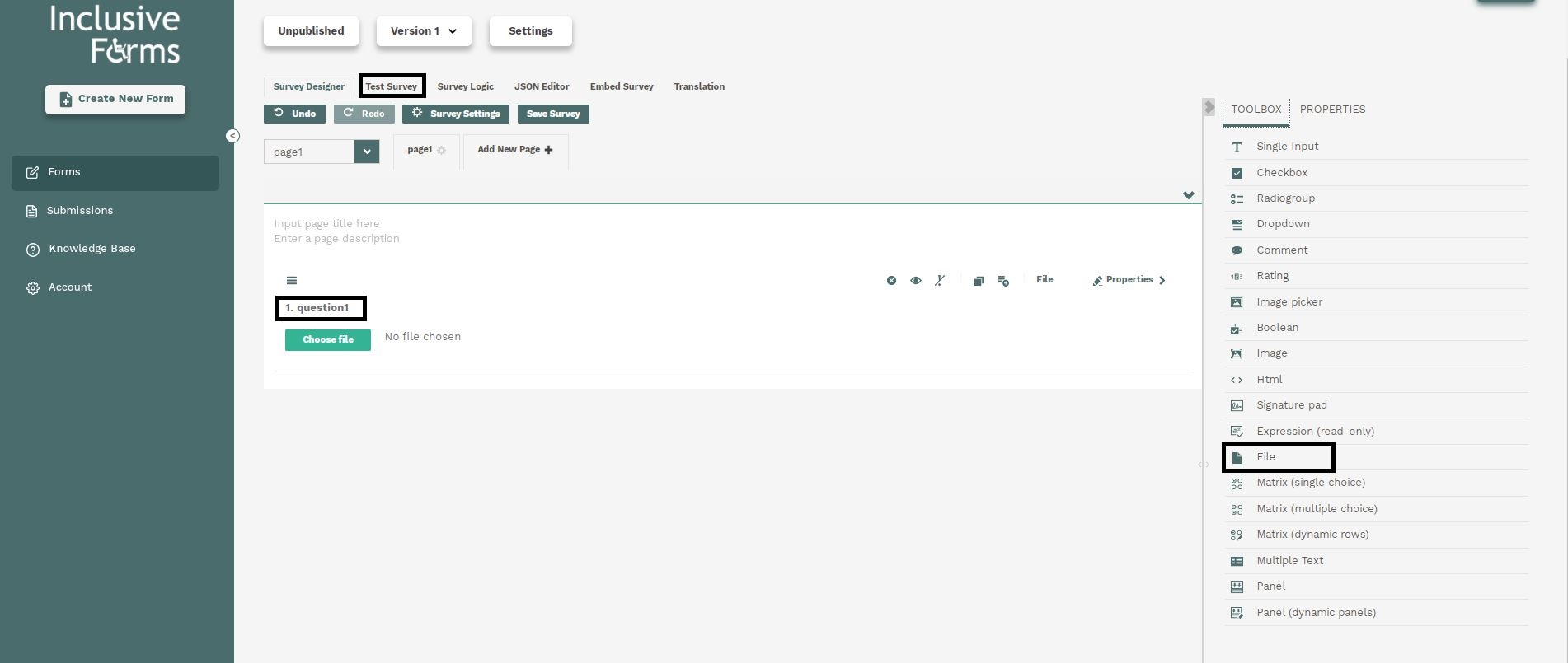 File – Inclusive Forms